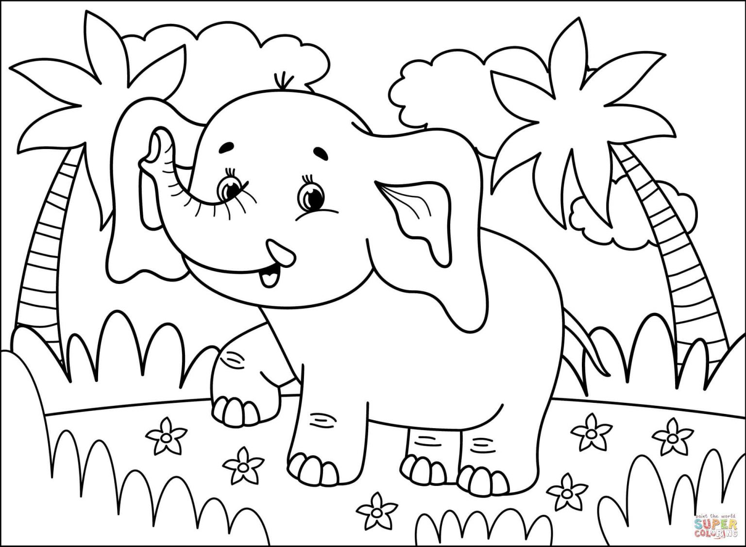 Kumpulan Gambar Sketsa Gajah yang Mudah Digambar Anak
